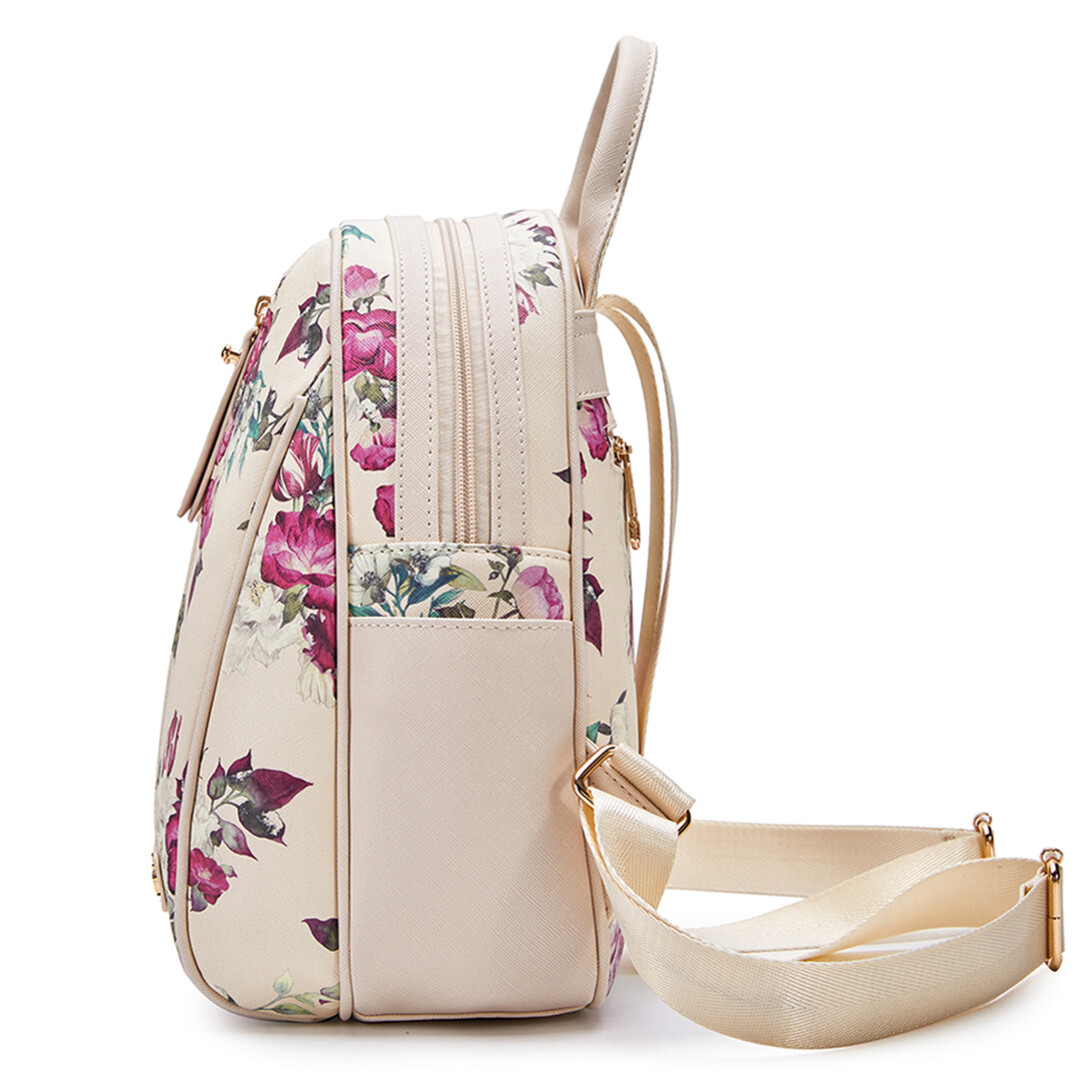 CANDY BACKPACK - FLORAL BL, BEIGE - Strawberry Queen