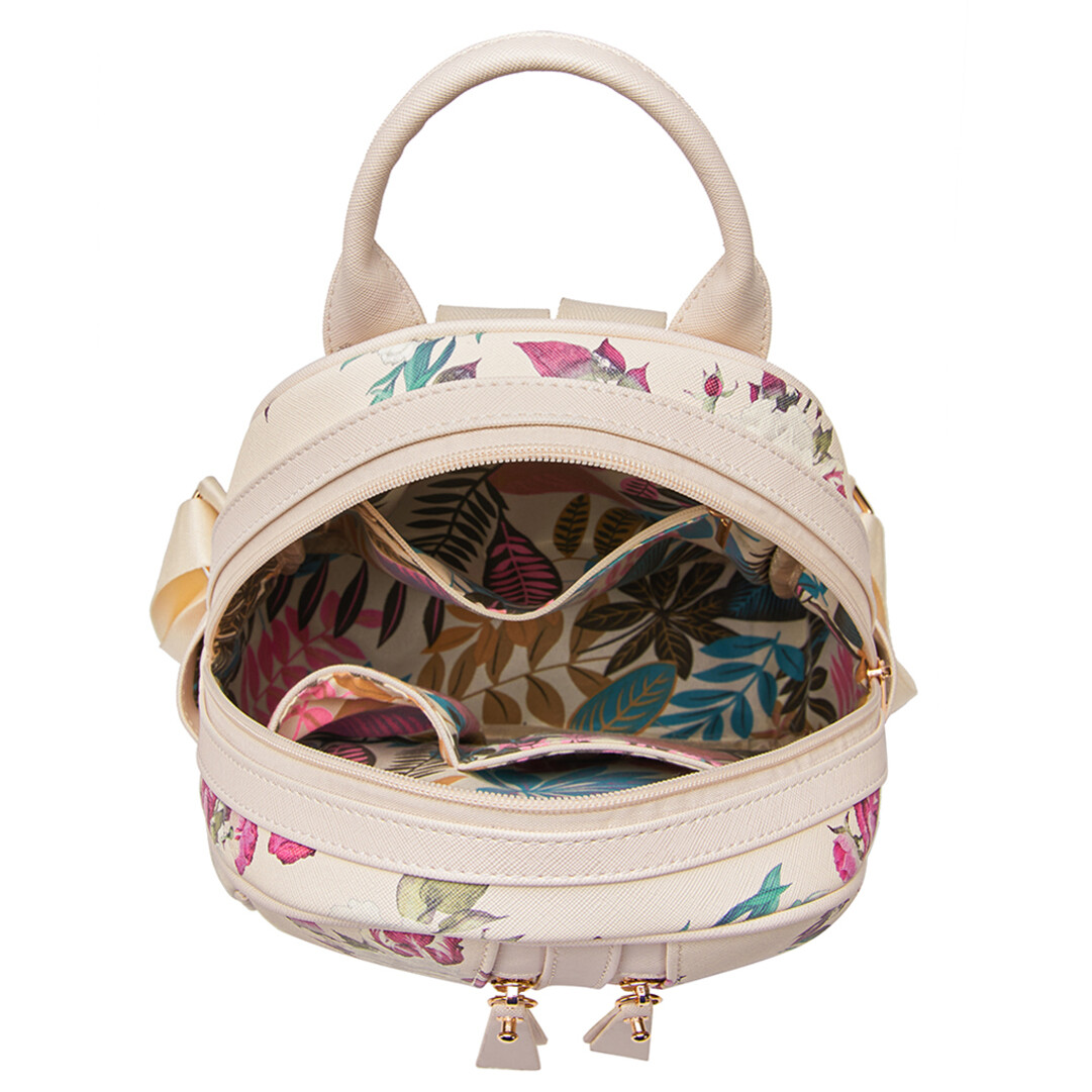 CANDY BACKPACK - FLORAL BL, BEIGE - Strawberry Queen