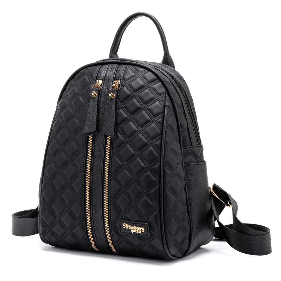 CANDY BACKPACK - QUILTED BV, BLACK - Strawberry Queen
