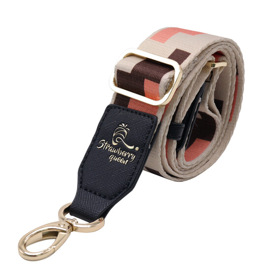 ADJUSTABLE STYLISH MOTIF BAG STRAP - S, BEIGE - Strawberry Queen